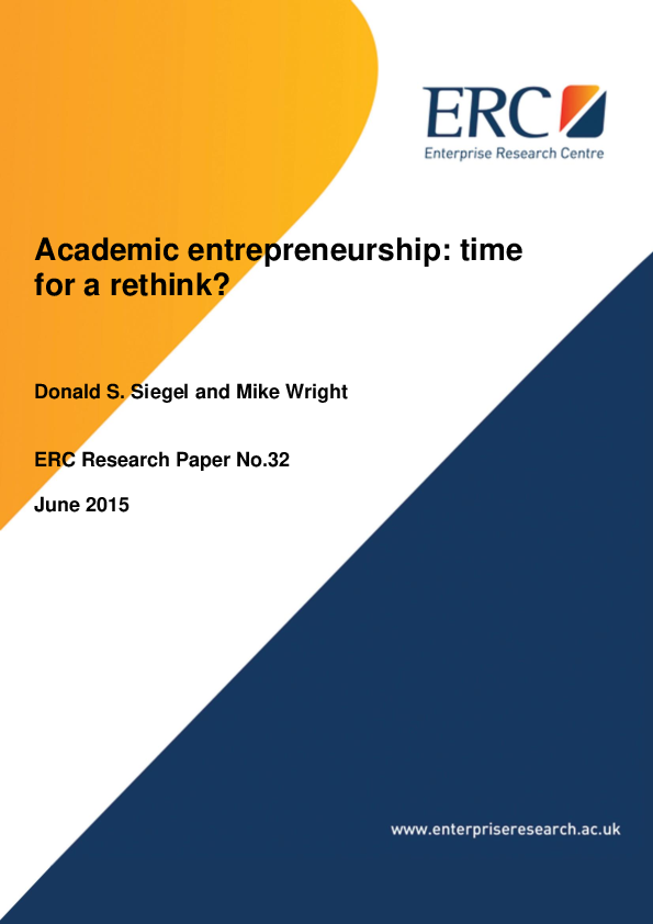 (PDF) Academic Entrepreneurship: Time for a Rethink?