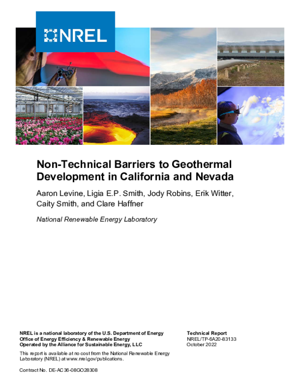 (PDF) Non-Technical Barriers to Geothermal Development in California ...