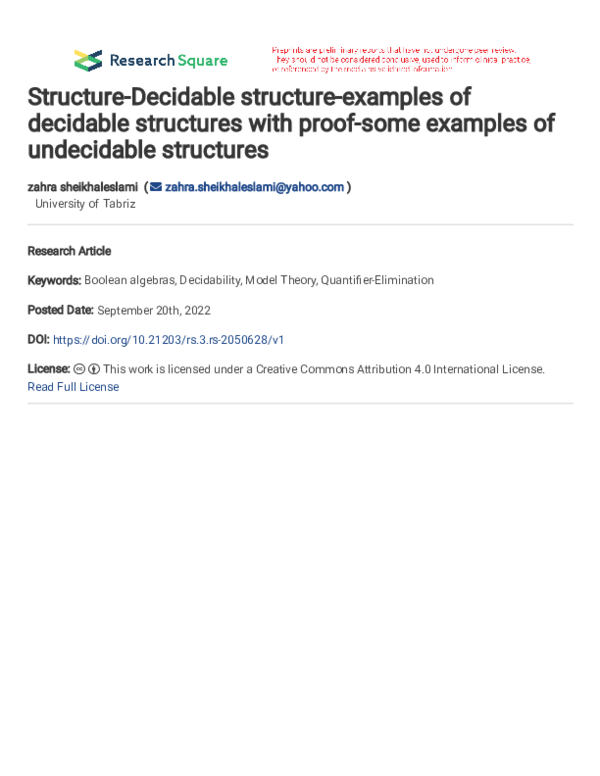 (PDF) Structure-Decidable structure-examples of decidable structures ...