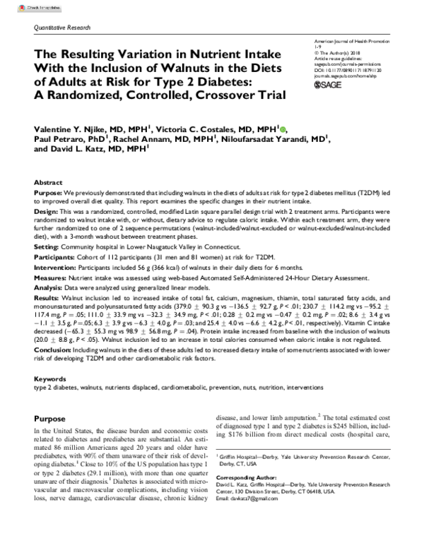 (PDF) The Resulting Variation in Nutrient Intake With the Inclusion of ...