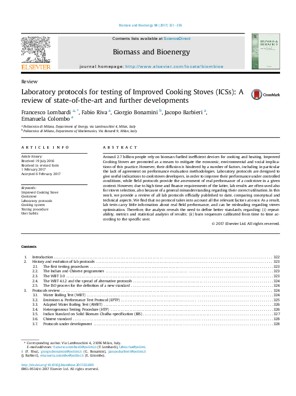 (PDF) Laboratory protocols for testing of Improved Cooking Stoves (ICSs ...