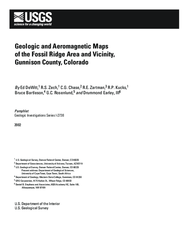 (PDF) Geologic and aeromagnetic maps of the Fossil Ridge area and ...