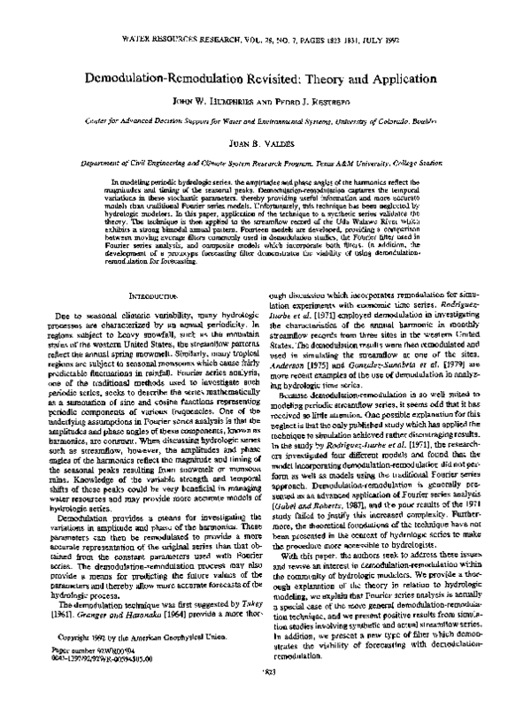 (PDF) Demodulation-remodulation revisited: Theory and application