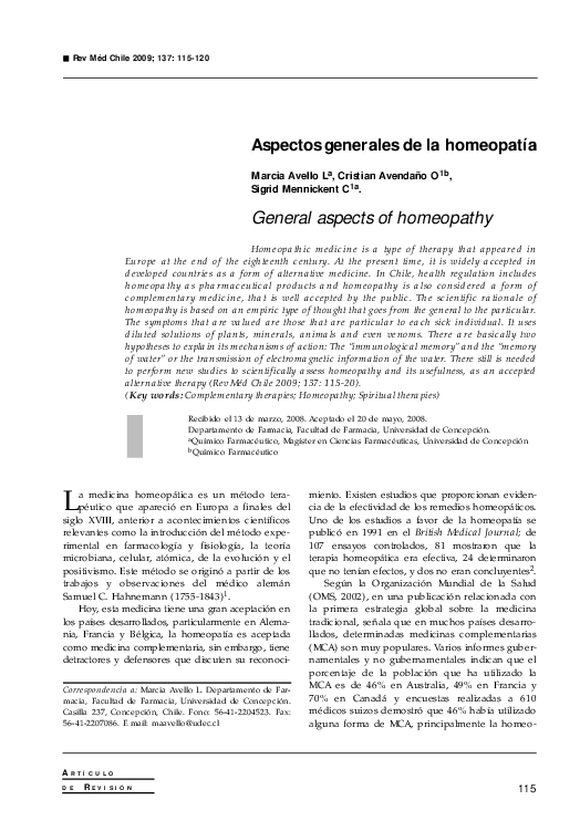 (PDF) Aspectos generales de la homeopatía (Articulo)
