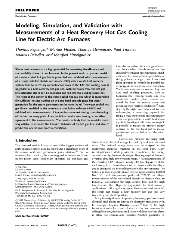 (PDF) Modeling, Simulation, and Validation with Measurements of a Heat ...
