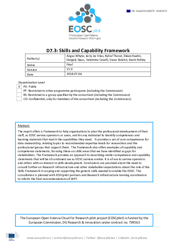 (PDF) D7.3: Skills and Capability Framework