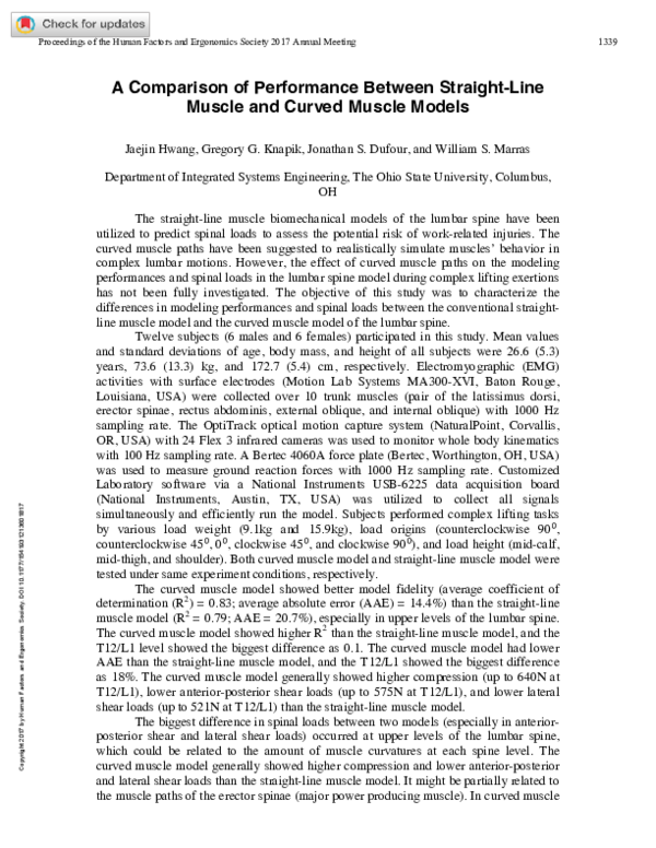 (PDF) A Comparison of Performance Between Straight-Line Muscle and ...