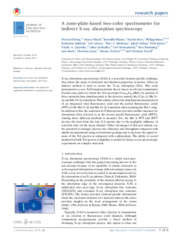 (PDF) A zone-plate-based two-color spectrometer for indirect X-ray ...