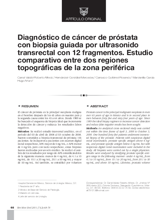 (PDF) Diagnóstico de cáncer de próstata con biopsia guiada por ...