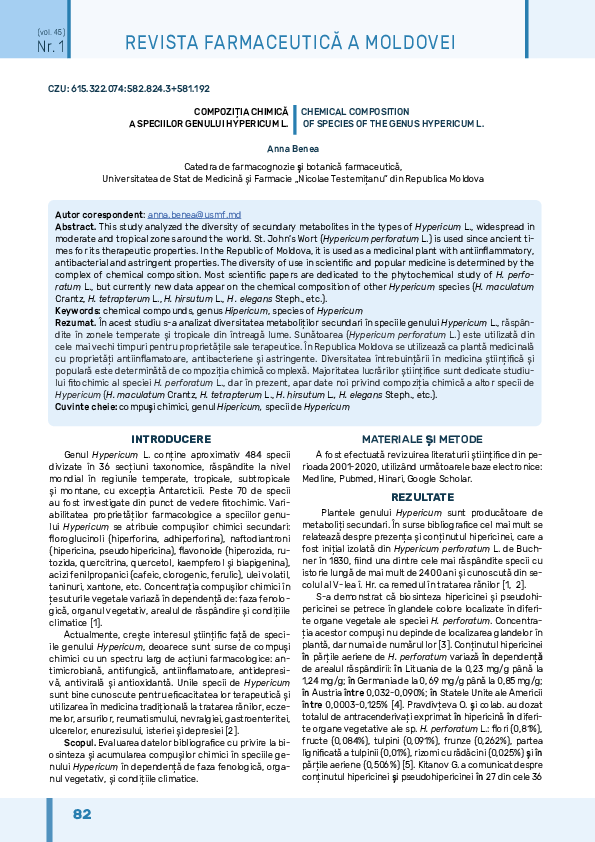 (PDF) Chemical composition of species of the genus Hypericum L