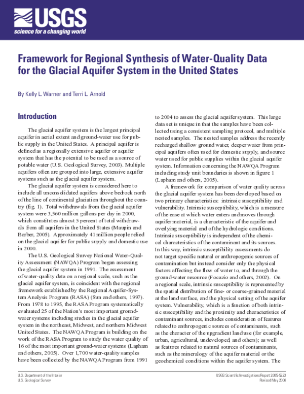 (PDF) Framework for regional synthesis of water-quality data for the ...