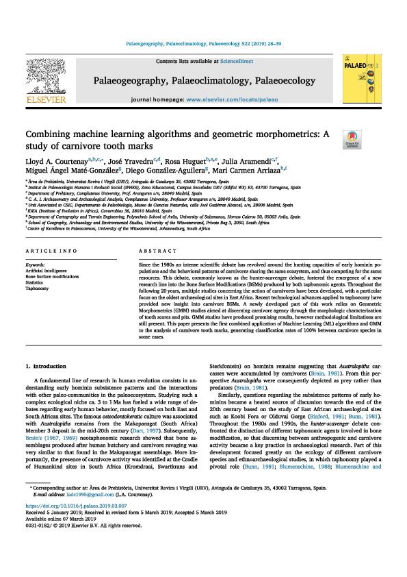 (PDF) Combining machine learning algorithms and geometric morphometrics: A study of carnivore ...