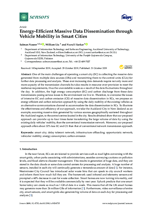 (PDF) A sustainable vehicular based energy efficient data dissemination approach