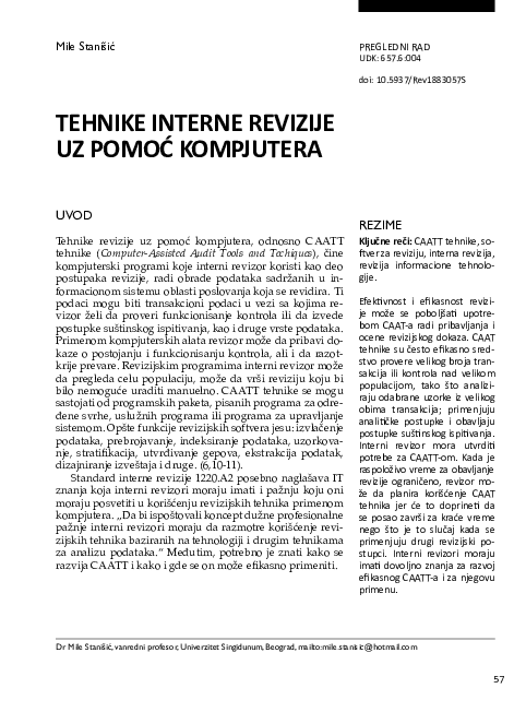 (PDF) Computer aided internal audit techniques