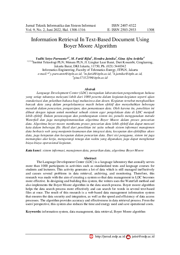 (PDF) Information Retrieval in Text-Based Document using Boyer Moore ...