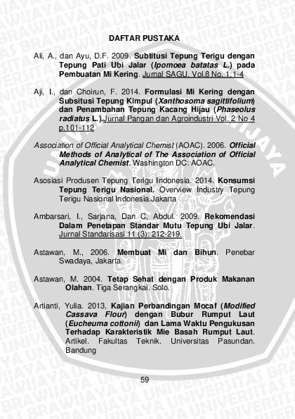 (PDF) Karakteristik Organoleptik Mi Kering Ubi Jalar Putih (Kajian Lama ...
