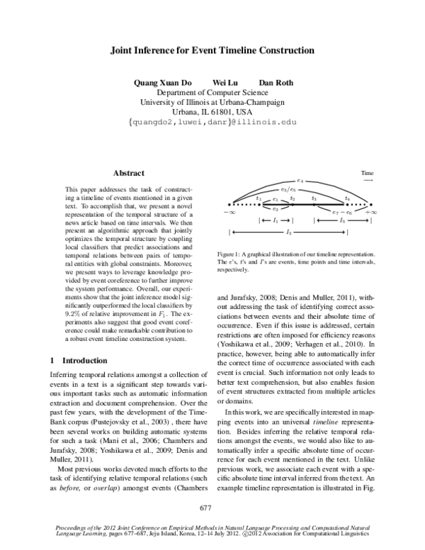 (PDF) Joint inference for event timeline construction