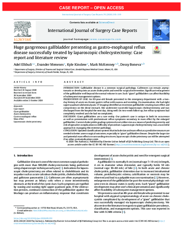 (PDF) Huge gangrenous gallbladder presenting as gastro-esophageal ...