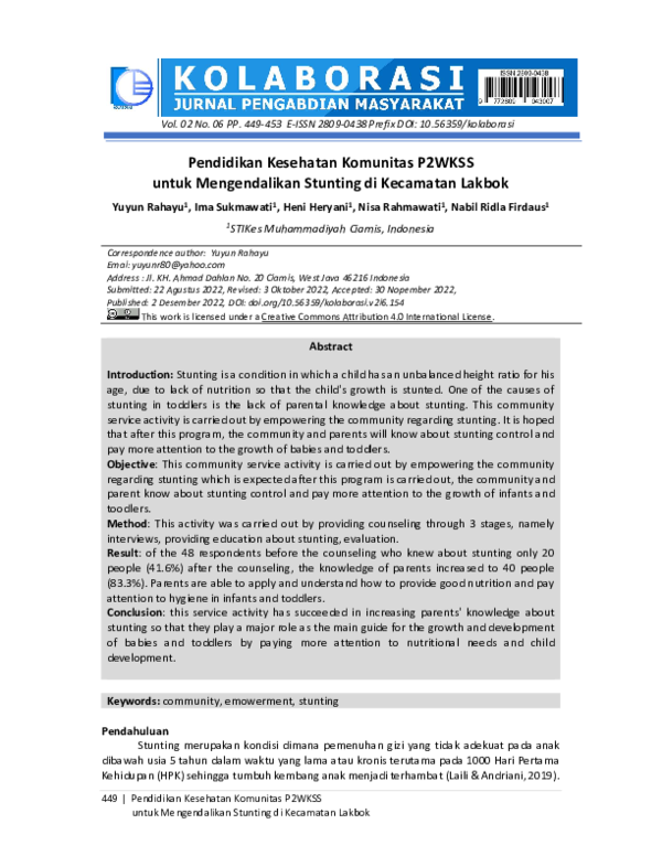 (PDF) Pendidikan Kesehatan Komunitas P2WKSS untuk Mengendalikan ...