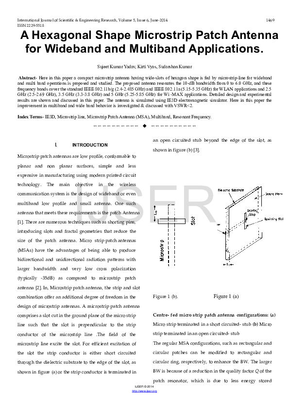 (PDF) A Hexagonal Shape Microstrip Slot Antenna for Wideband and Multiband Applications