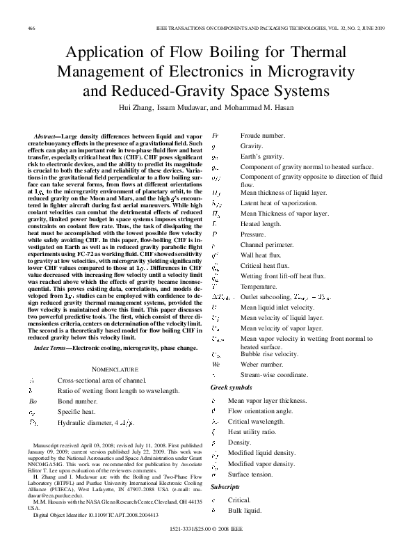 (PDF) Application of Flow Boiling for Thermal Management of Electronics ...