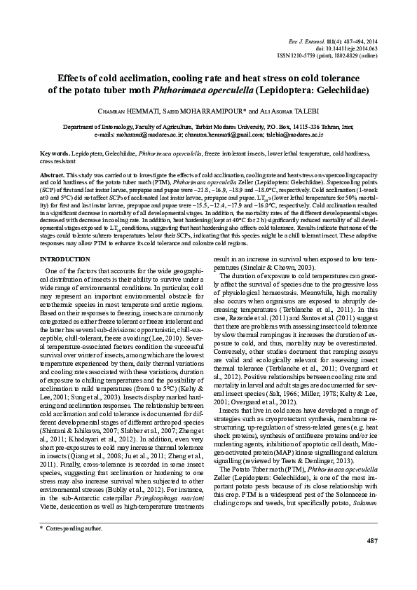 (PDF) Effects of cold acclimation, cooling rate and heat stress on cold tolerance of the potato ...