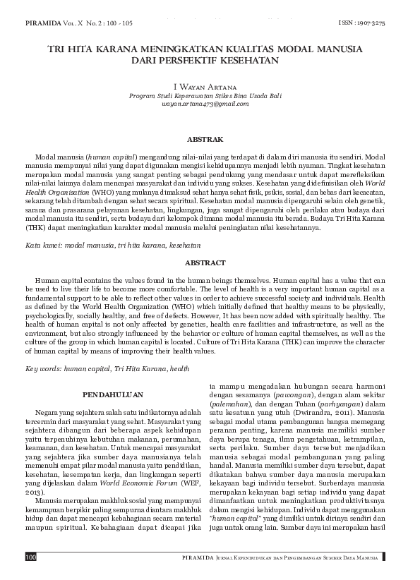 (PDF) Modal manusia (human capital) mengandung nilai-nilai yang ...