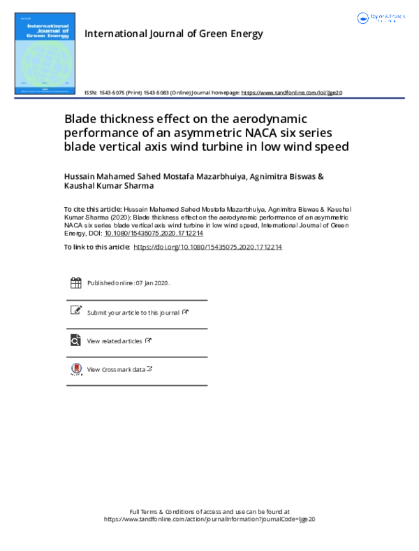 (PDF) Blade thickness effect on the aerodynamic performance of an ...
