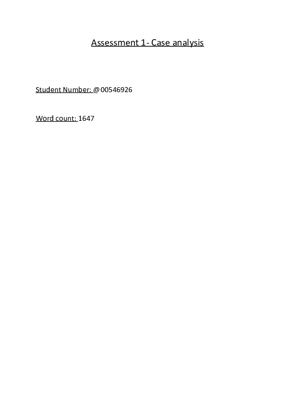 (DOC) Assessment 1-Case analysis