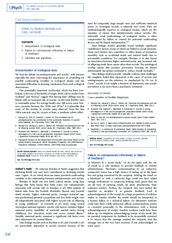 (PDF) Failure to communicate effectively or failure of feedback?