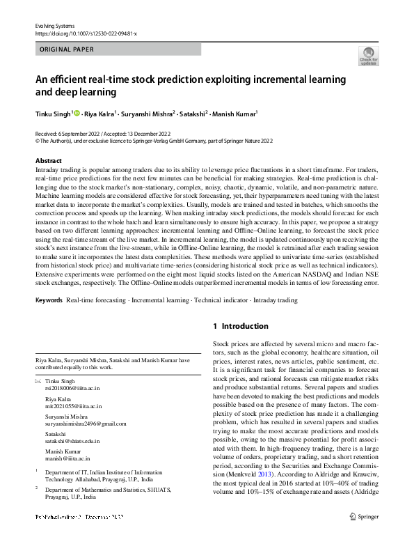 Pdf An Efficient Real Time Stock Prediction Exploiting Incremental Learning And Deep Learning