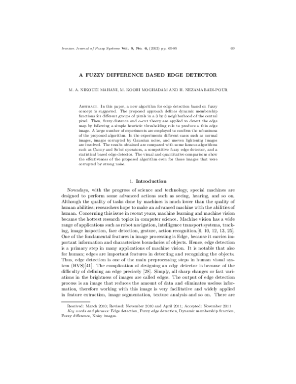 (PDF) A Fuzzy Difference Based Edge Detector