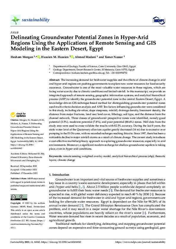 (PDF) Delineating Groundwater Potential Zones in Hyper-Arid Regions ...