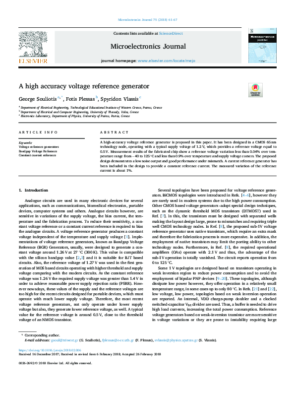 Pdf A High Accuracy Voltage Reference Generator