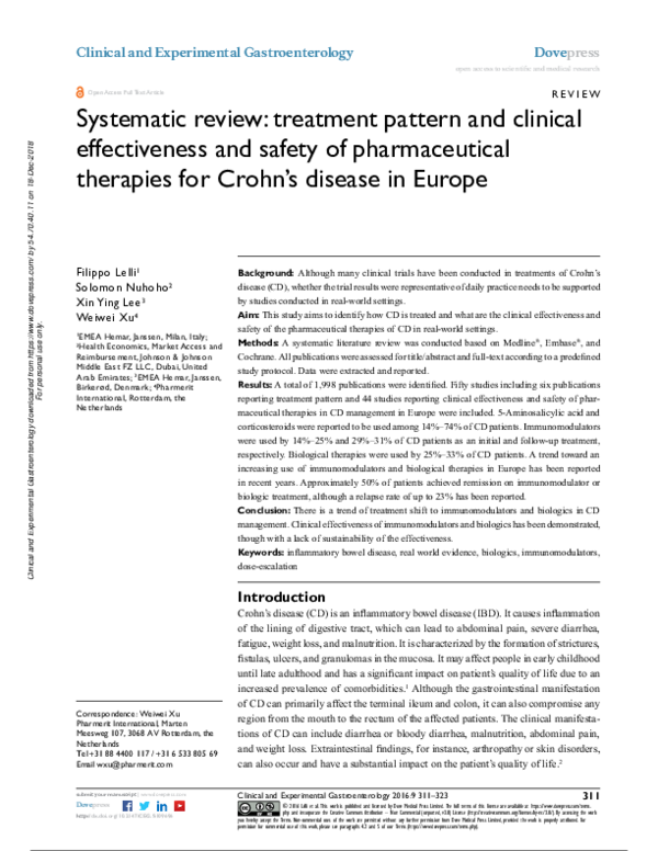 (PDF) Systematic review: treatment pattern and clinical effectiveness ...