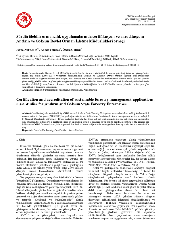 (PDF) Certification and accreditation of sustainable forestry ...