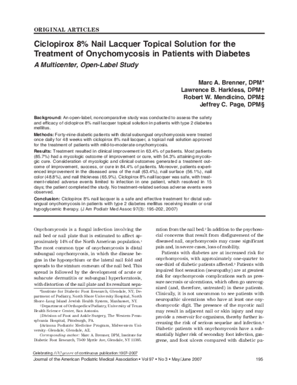 (PDF) Ciclopirox 8% Nail Lacquer Topical Solution for the Treatment of ...