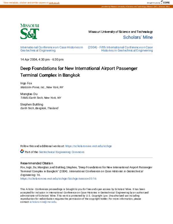 (PDF) Deep Foundations for New International Airport Passenger Terminal ...