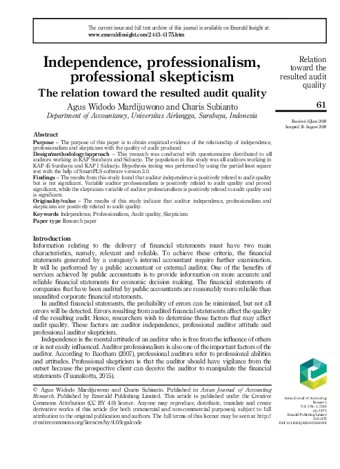 (PDF) The Effects of Auditor Rotation, Professional Skepticism, and ...
