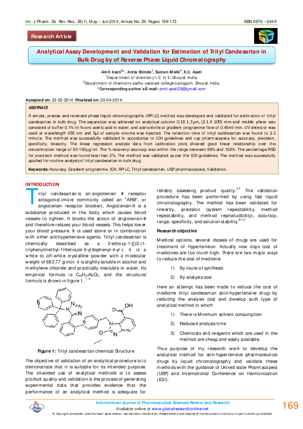 (PDF) Analytical Assay Development and Validation for Estimation of ...