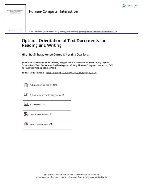 (PDF) Optimal Orientation of Text Documents for Reading and Writing