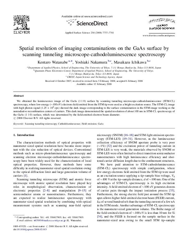 Spatial resolution of imaging contaminations on the GaAs surface by scanning tunneling ...