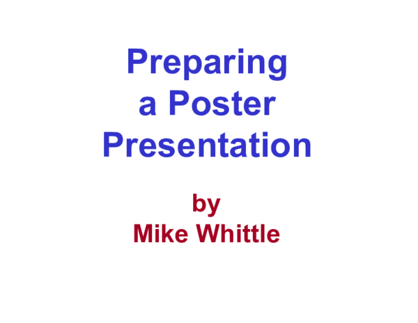 (PDF) Preparing a Poster Presentation