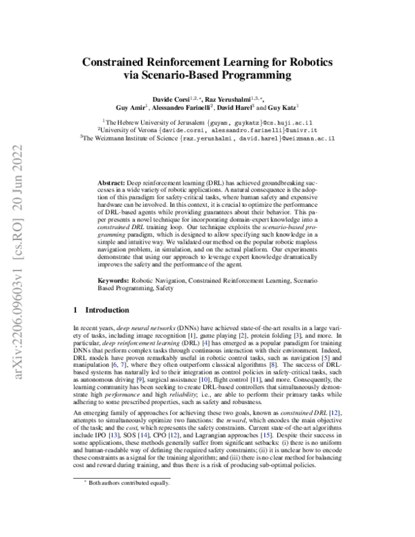 Constrained Reinforcement Learning for Robotics via Scenario-Based ...