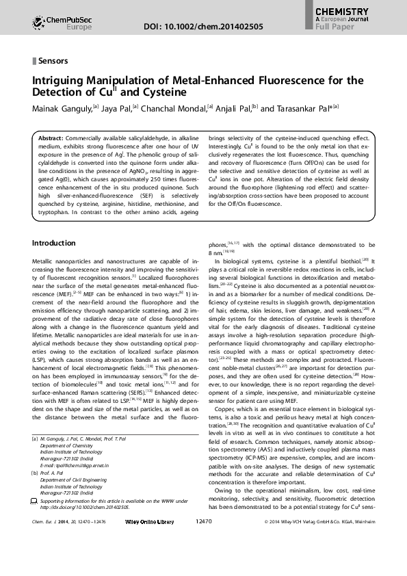 (PDF) Intriguing Manipulation of Metal-Enhanced Fluorescence for the ...