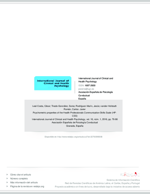 (PDF) Psychometric properties of the Health Professionals Communication ...