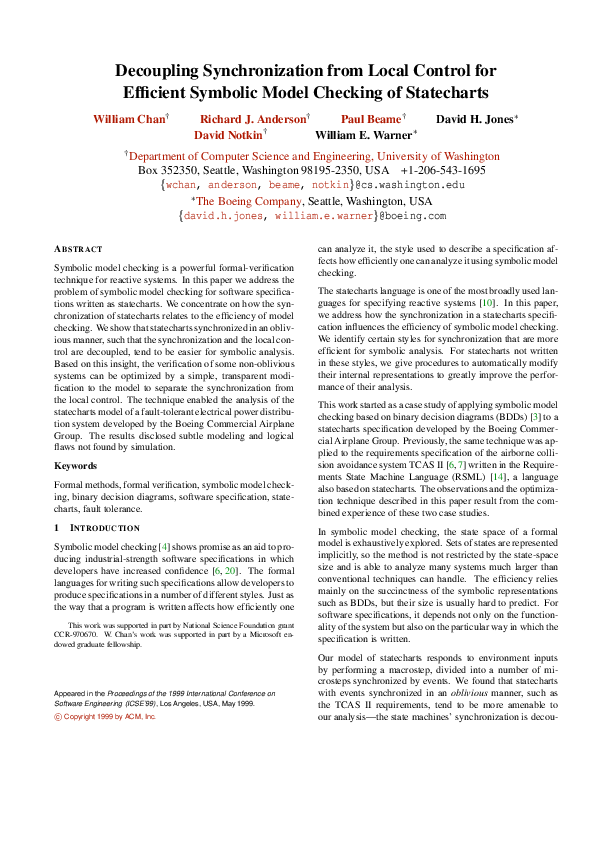 (PDF) Decoupling synchronization from local control for efficient symbolic model checking of ...