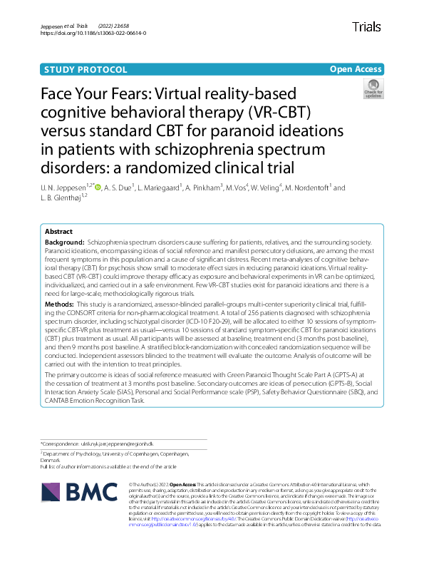 (PDF) Face Your Fears: Virtual reality-based cognitive behavioral therapy (VR-CBT) versus ...