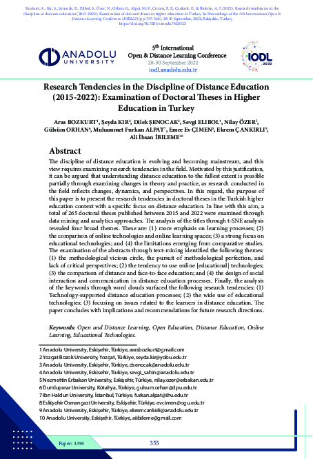 (PDF) Research Tendencies in the Discipline of Distance Education (2015 ...
