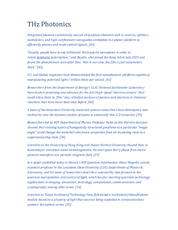 (PDF) THz Photonics